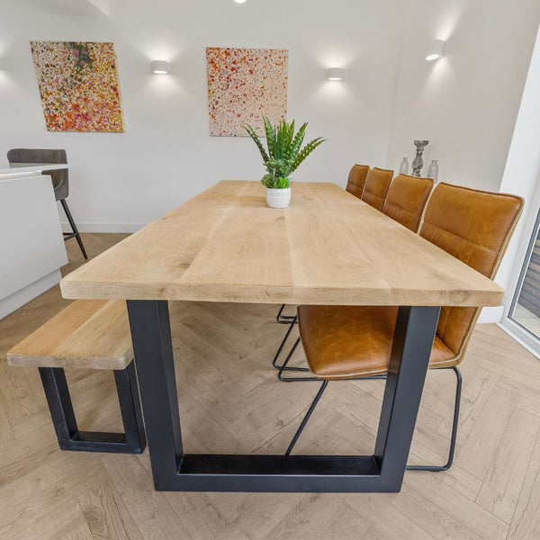 Oak mill dining table store